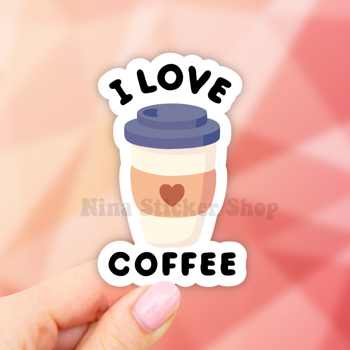 I Love Coffee Sticker Coffee Decal - Etsy