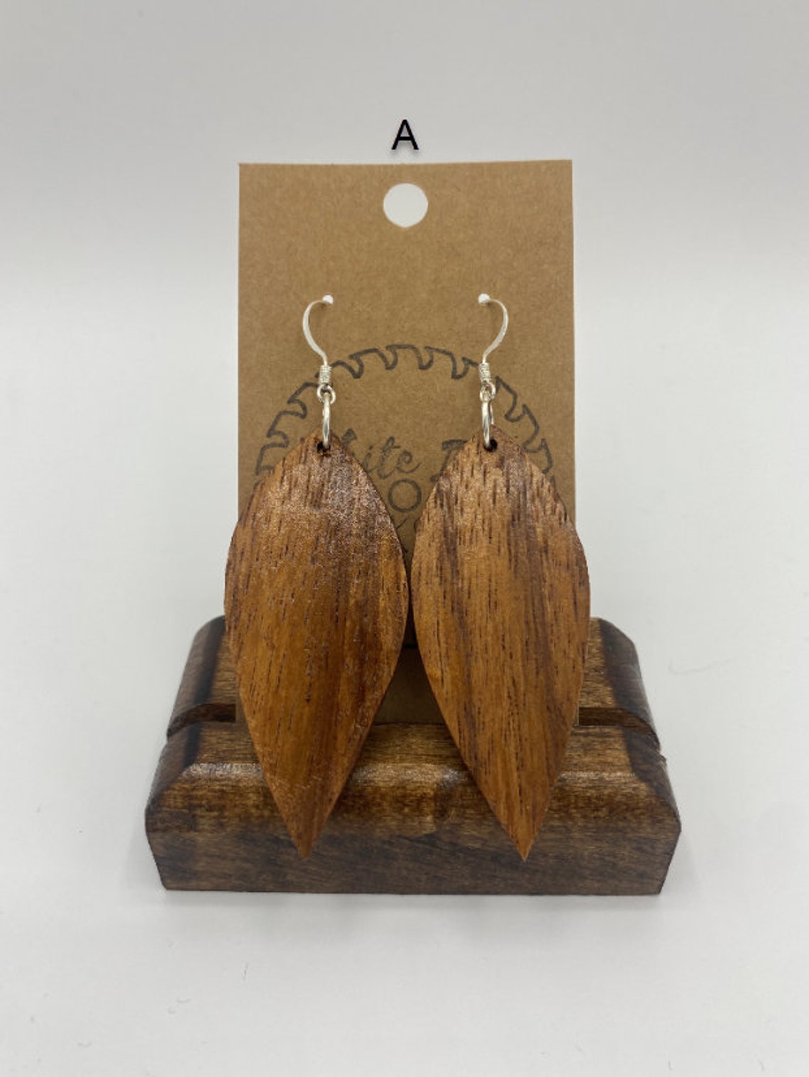 Wooden Leaf Earrings Boho Style Wood Earrings Dangle Etsy
