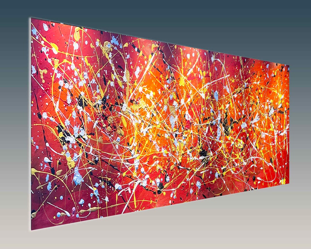Large Jackson Pollock Style Metal Wall Art, Contemporary Sculpture ...