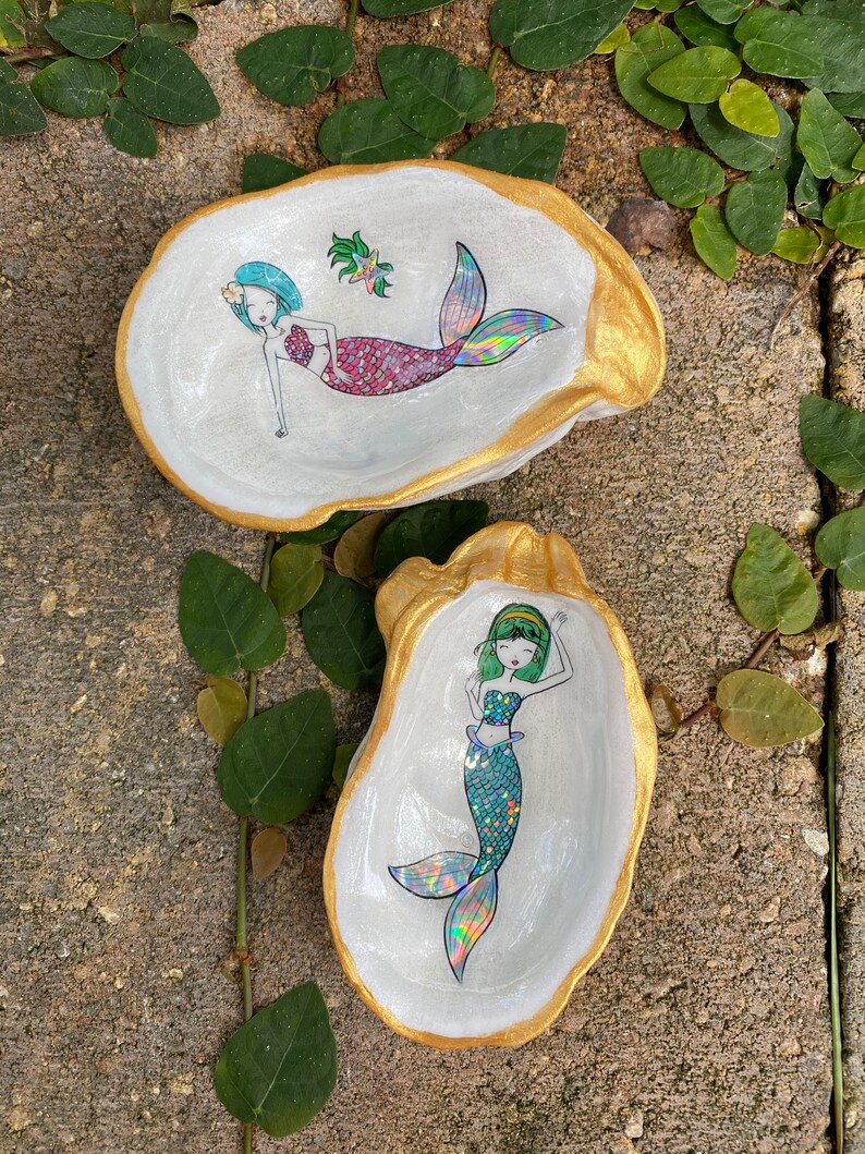 Mermaid Oyster Trinket Dish - Etsy
