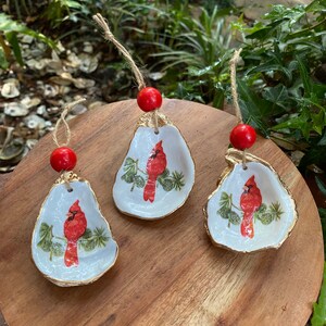 Oyster Shell Cardinal Ornament - Etsy