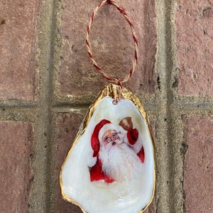 Santa Oyster Shell Ornament - Etsy