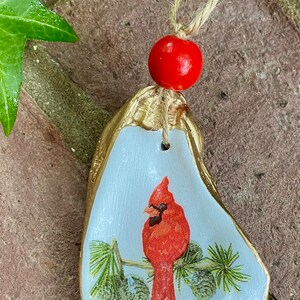 Oyster Shell Cardinal Ornament - Etsy