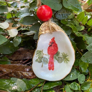 Oyster Shell Cardinal Ornament - Etsy