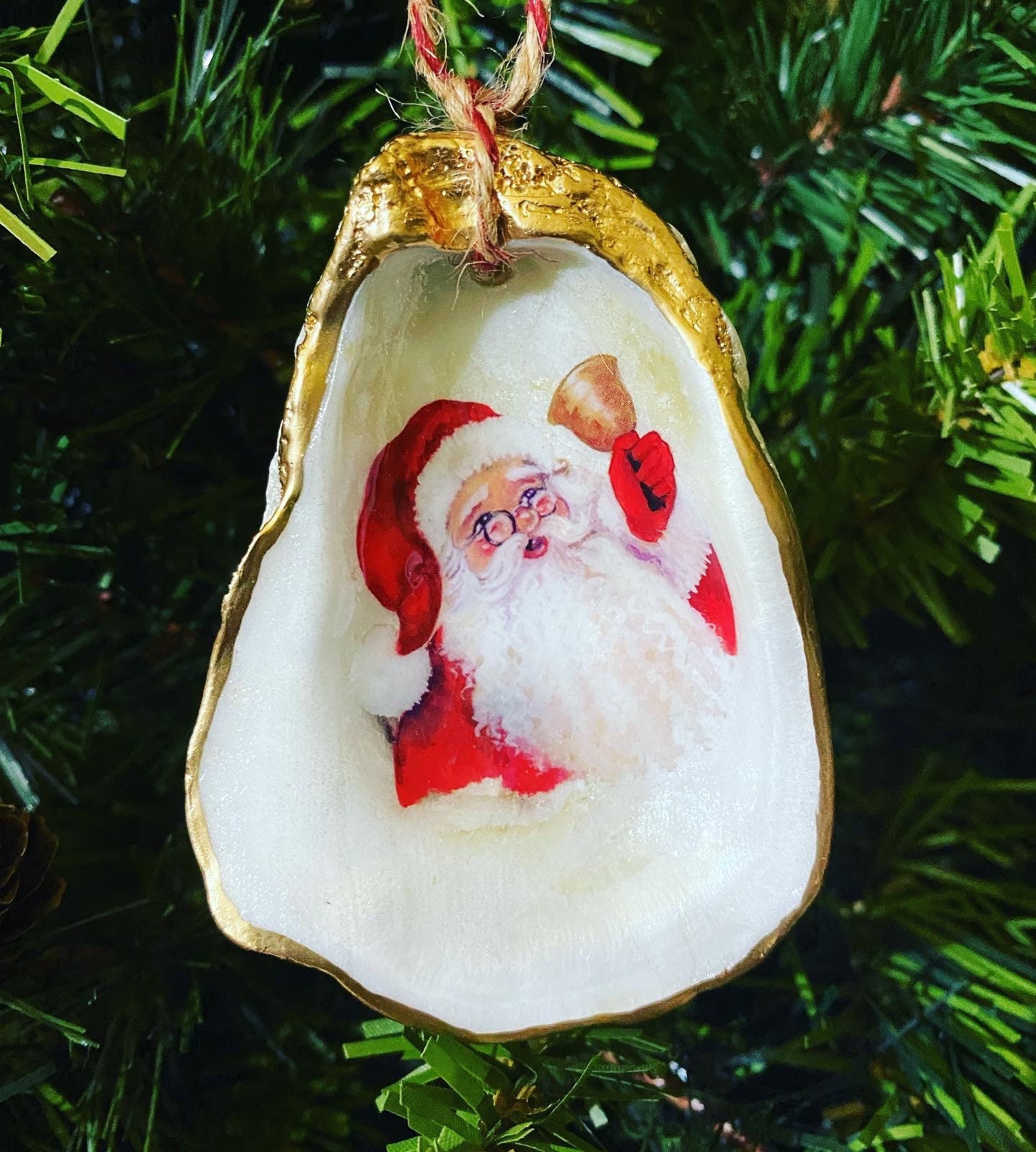 Santa Oyster Shell Ornament - Etsy