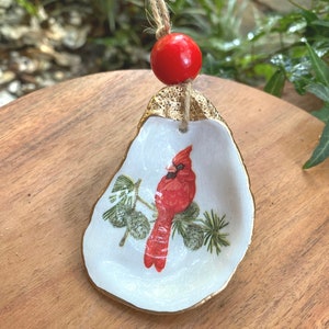 Oyster Shell Cardinal Ornament - Etsy