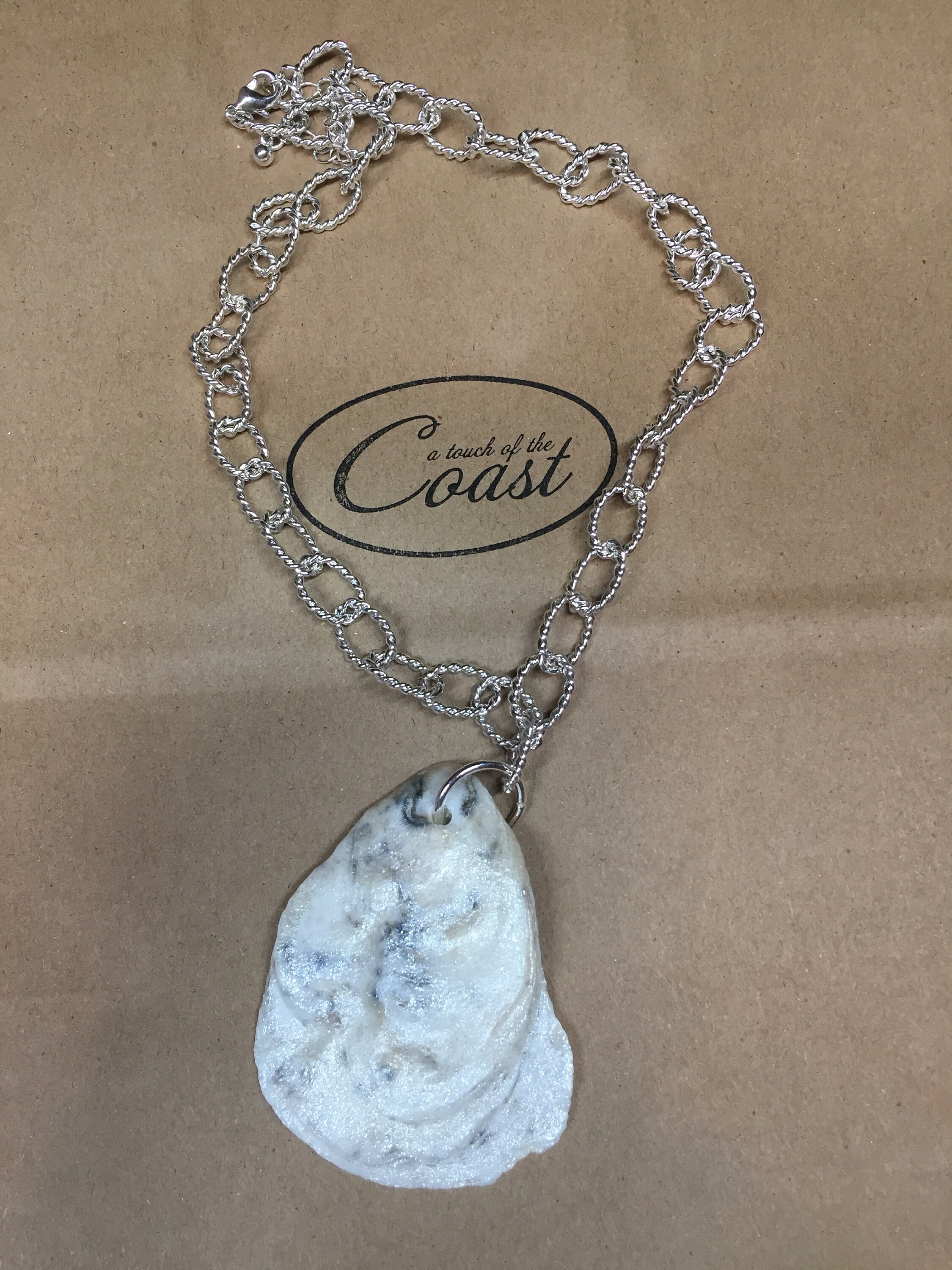 Silver Oyster Shell Necklace - Etsy