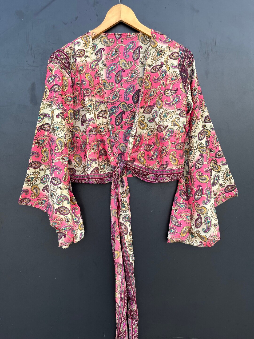 New Warp Top Bohemian Hippie Long Bell Sleeve Top Warp Top Cropped ...