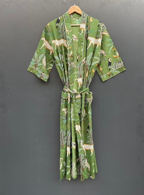 EXPRESS DELIVERY Safari Print Cotton Kimono Robes Wild Life | Etsy