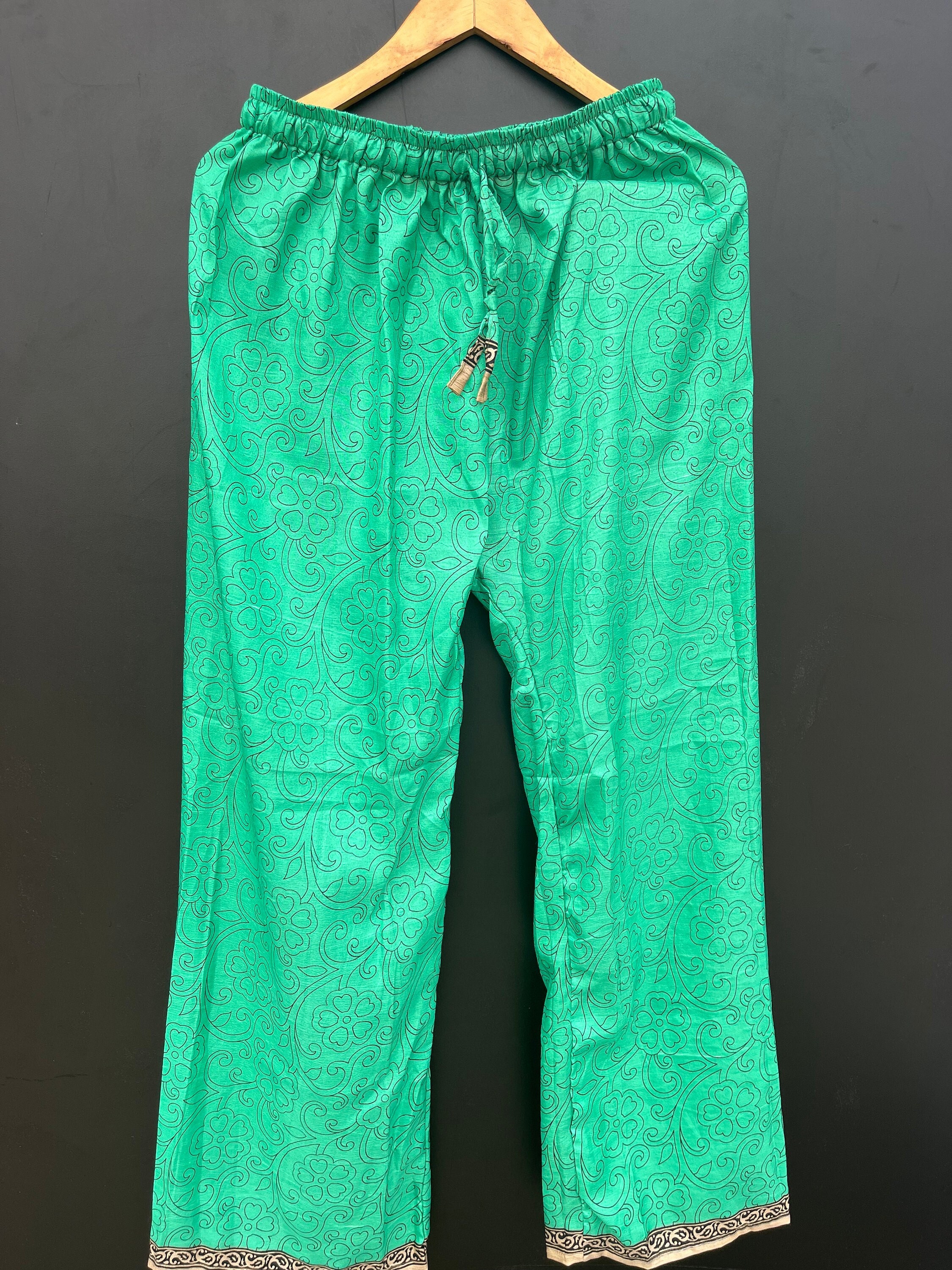 Floral Print Silk Pajama Pants Women Lounge Pants Beach Etsy