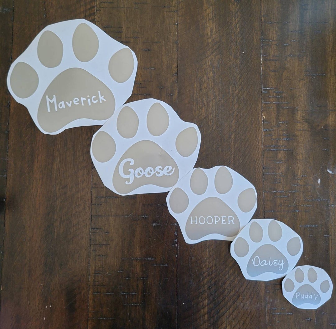 Custom Dog Paw Print Vinyl Decal, Pet Decal, Car, Cup, Laptop or Craft ...