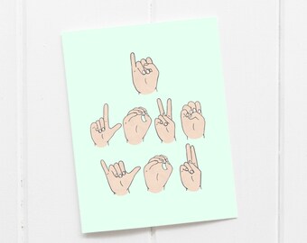 Sign Language Birthday Card - Etsy