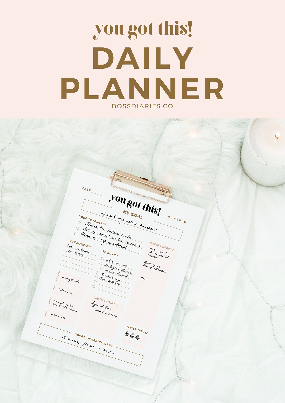 Daily Planner, Printable Daily Agenda Template, Download Printable PDF ...