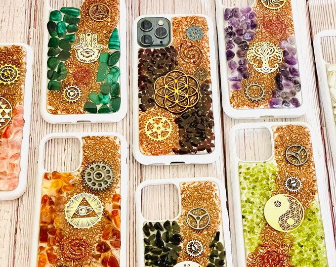 Real Crystal iPhone 11 Pro Phone Case Healing Crystal Orgone Sacred ...