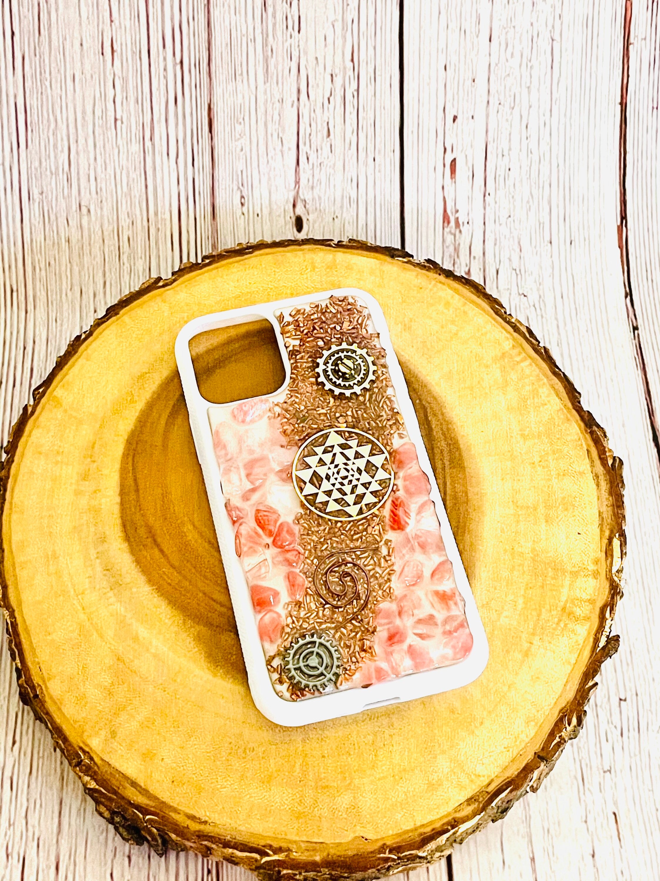 Real crystal iphone 11 pro phone case healing crystal orgone | Etsy