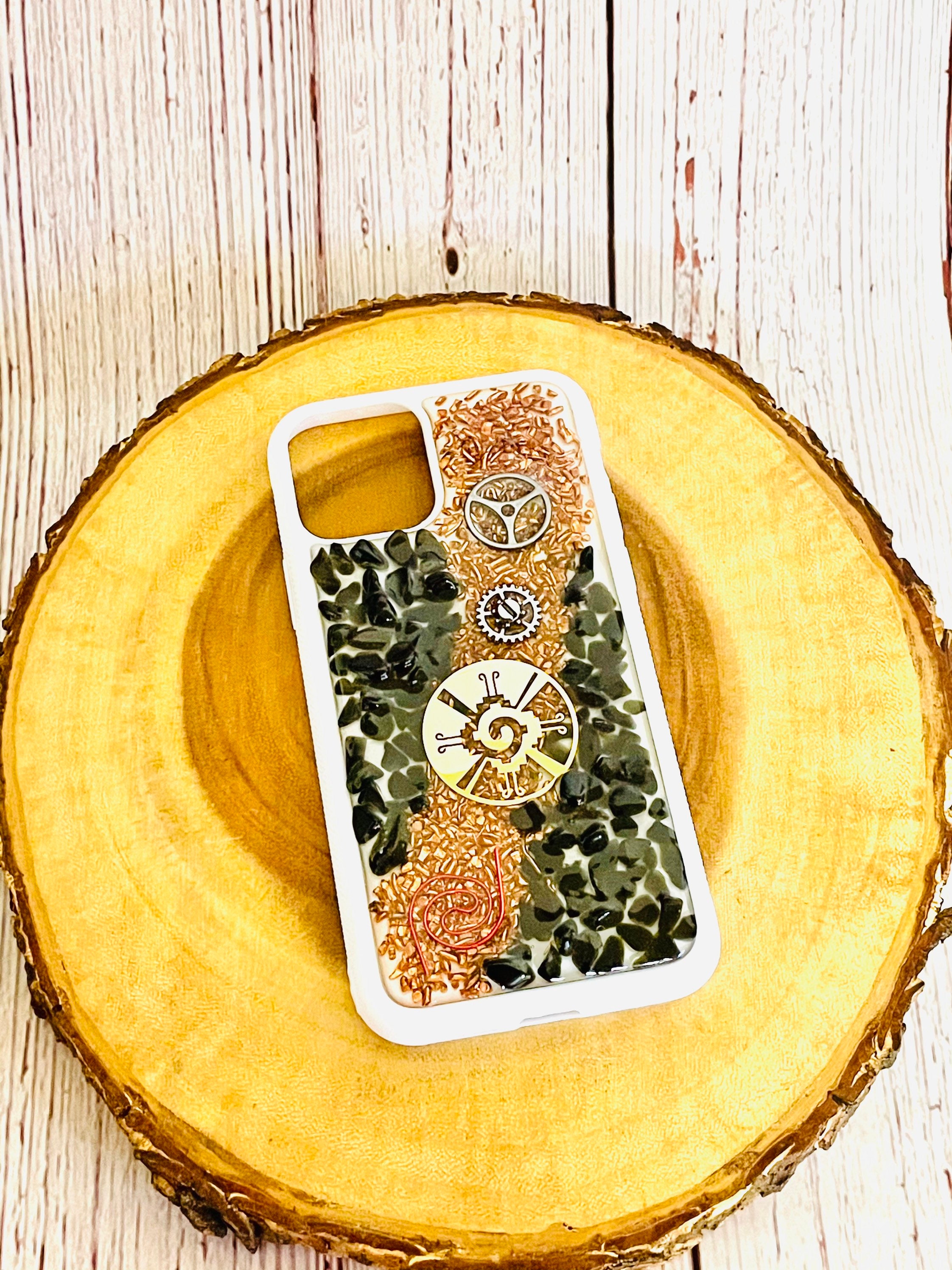 Real crystal iphone 11 pro phone case healing crystal orgone | Etsy