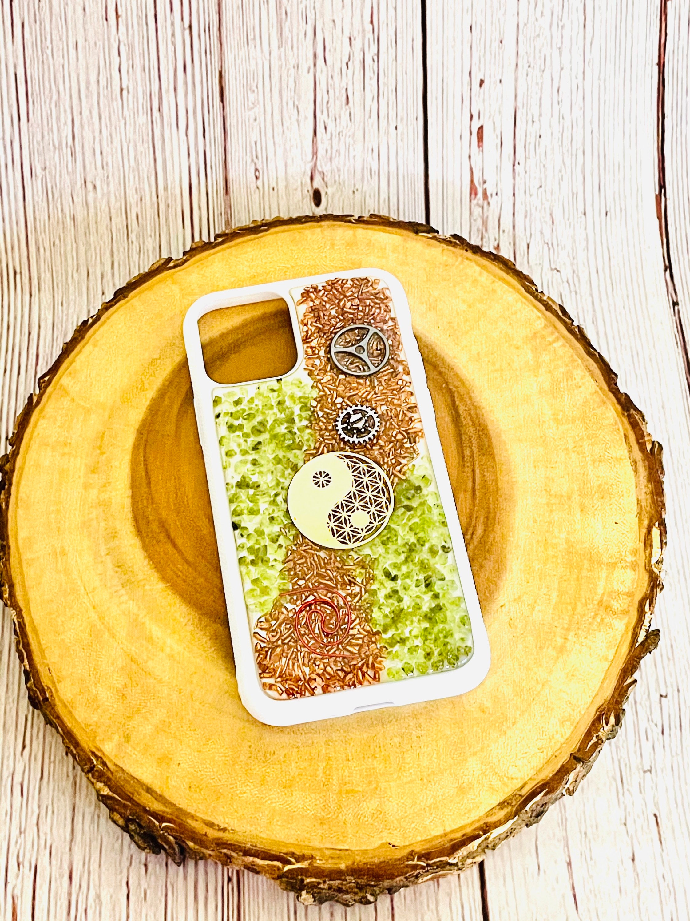 Real crystal iphone 11 pro phone case healing crystal orgone | Etsy