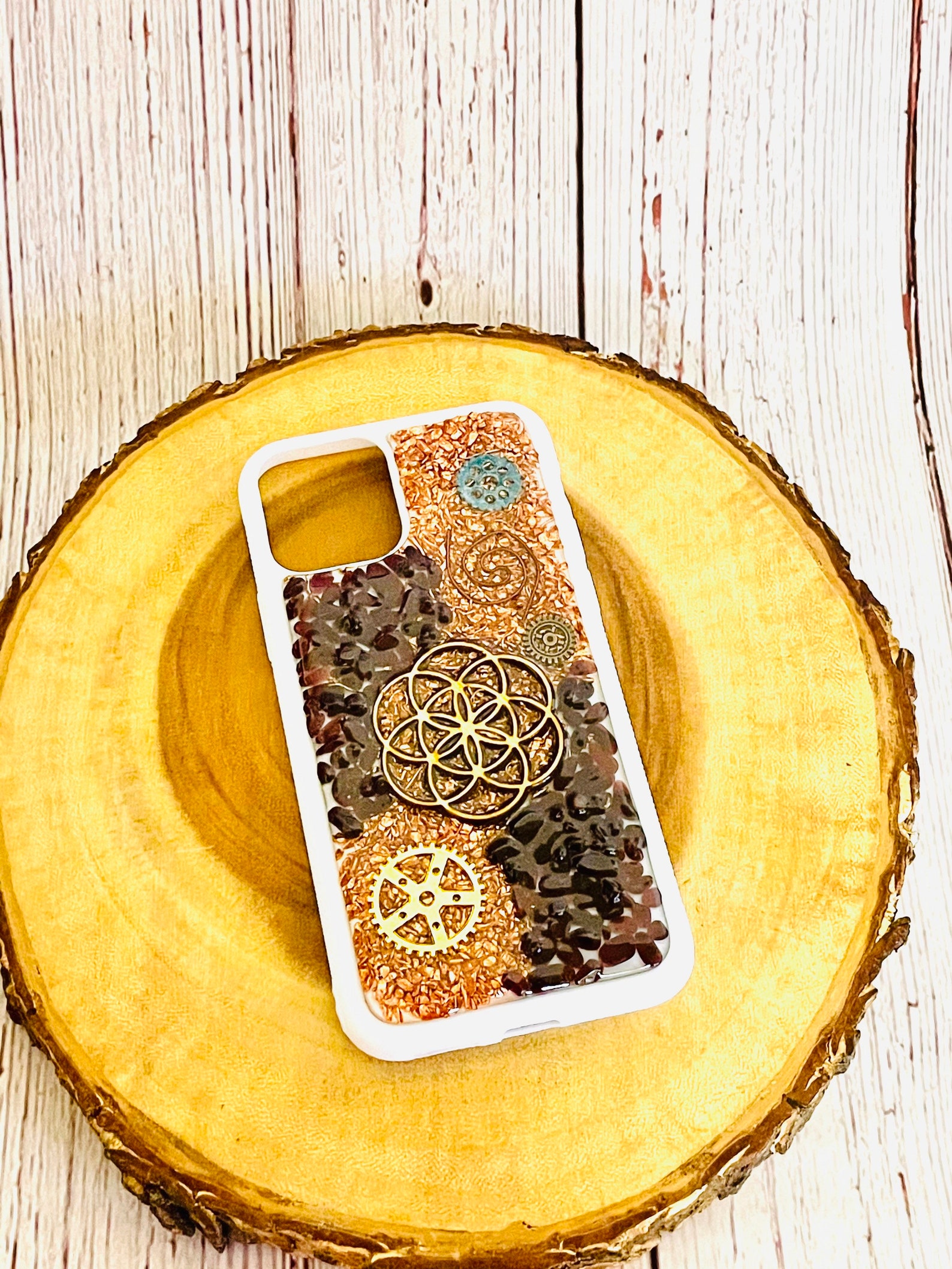 Real Crystal Iphone 11 Pro Phone Case Healing Crystal Orgone - Etsy