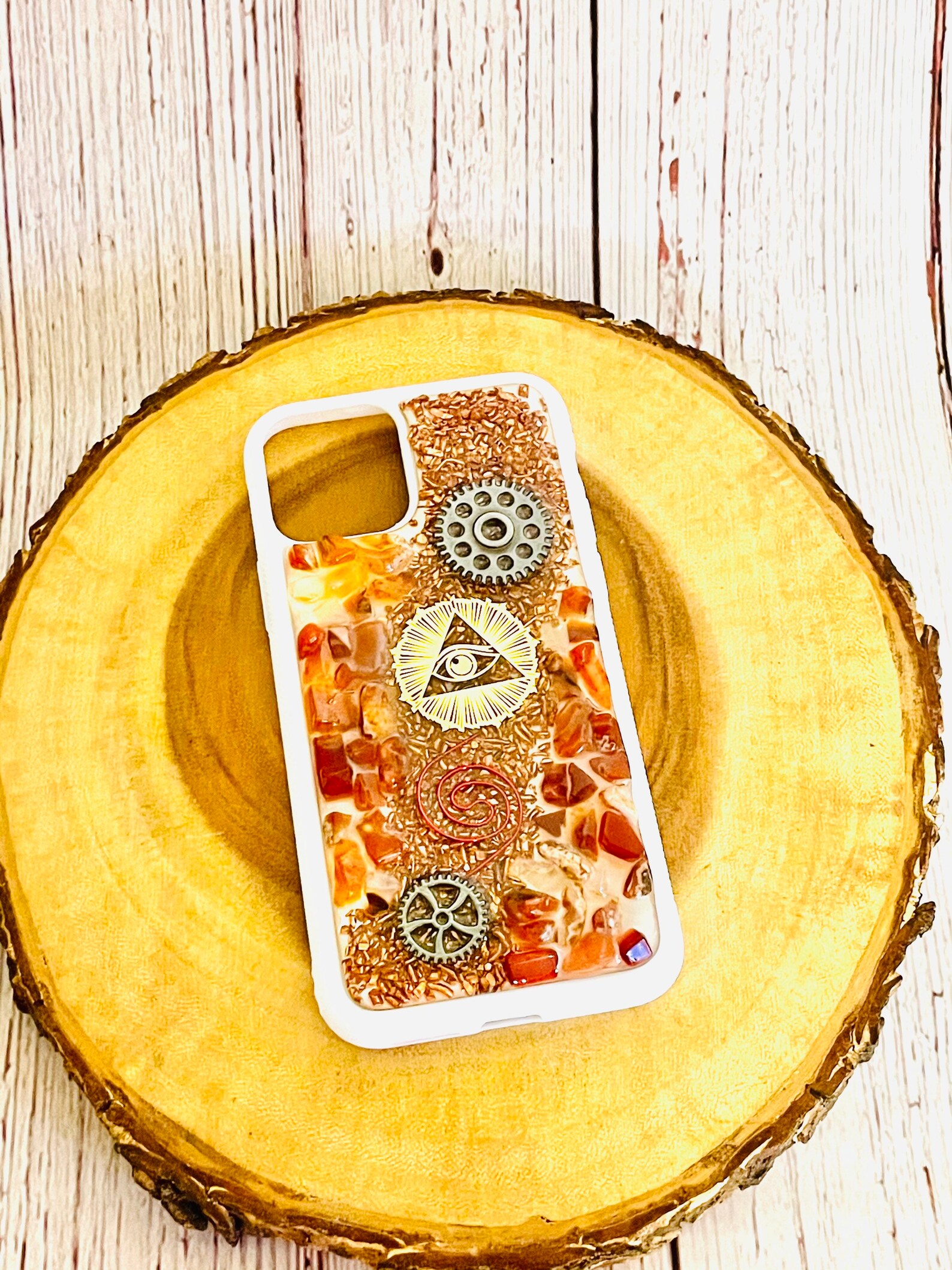 Real Crystal Iphone 11 Pro Phone Case Healing Crystal Orgone - Etsy