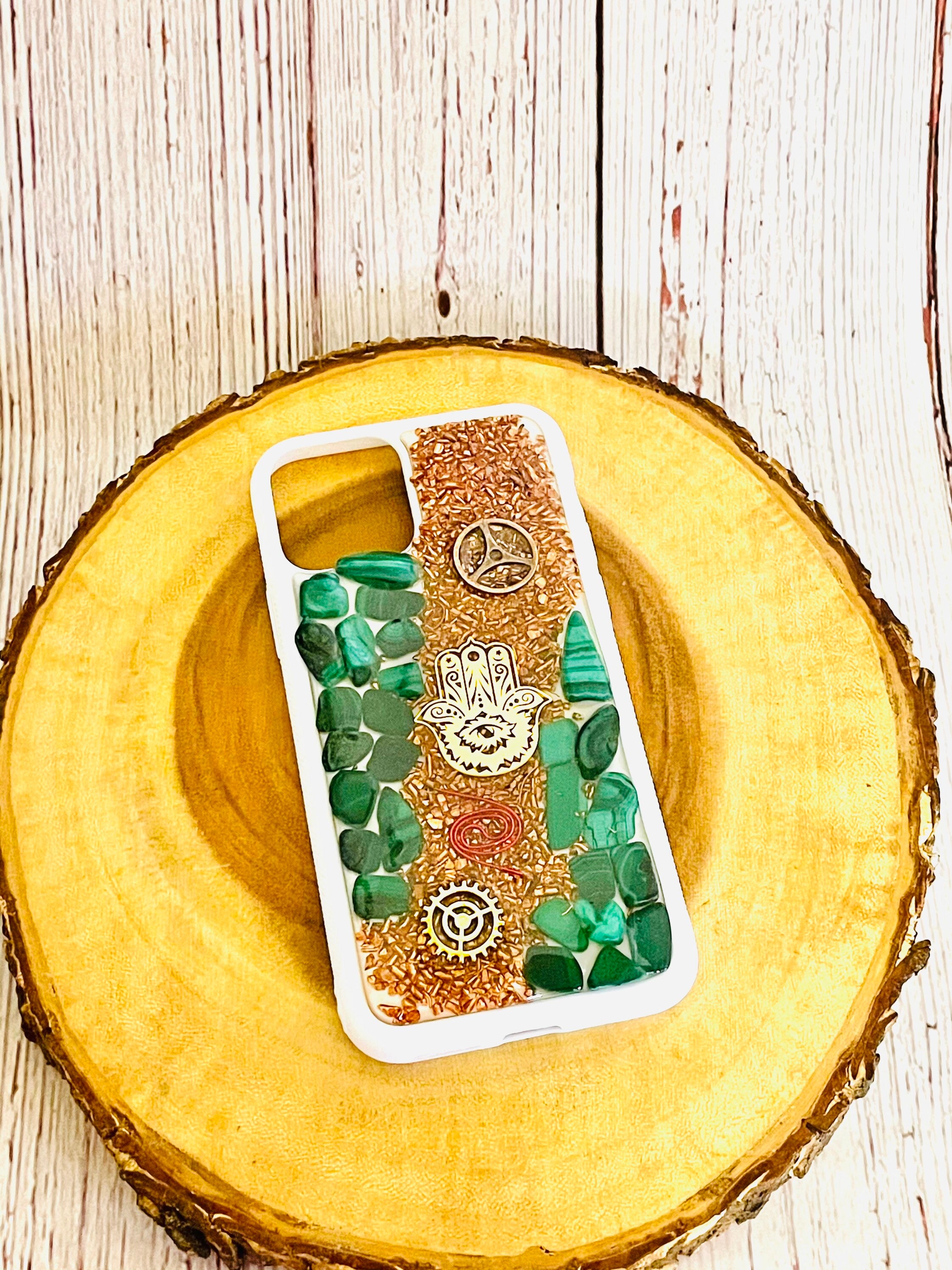 Real crystal iphone 11 pro phone case healing crystal orgone | Etsy