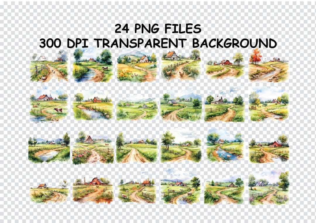 FARM LANDSCAPE PNG, Country Scene, Rural Png, Red Barn Png - Etsy