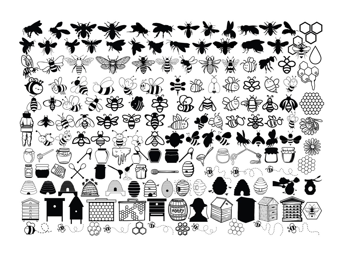BEE SVG Bundle, Honey BEE Svg Files, Bee Svg Cut Files for Cricut, Bee ...