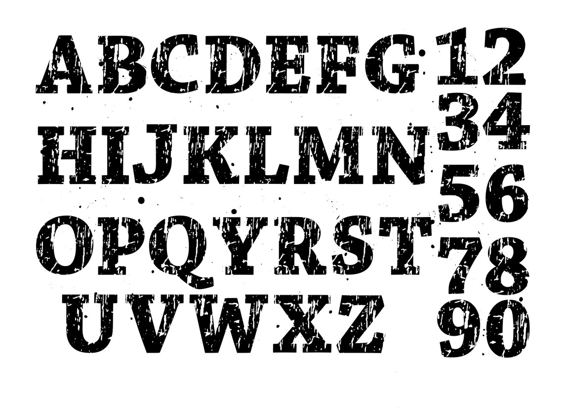 DISTRESSED FONT SVG Files, Distressed Font Clipart, Distressed Letters ...