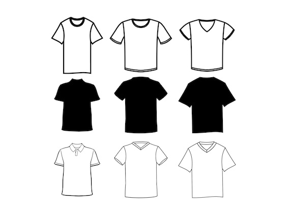 T-SHIRT Outline SVG TSHIRT Svg Cut Files for Cricut Shirt - Etsy Australia