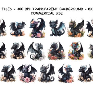 FANTASY DRAGONS WATERCOLOR Clipart, Magical Dragons Clipart Png ...