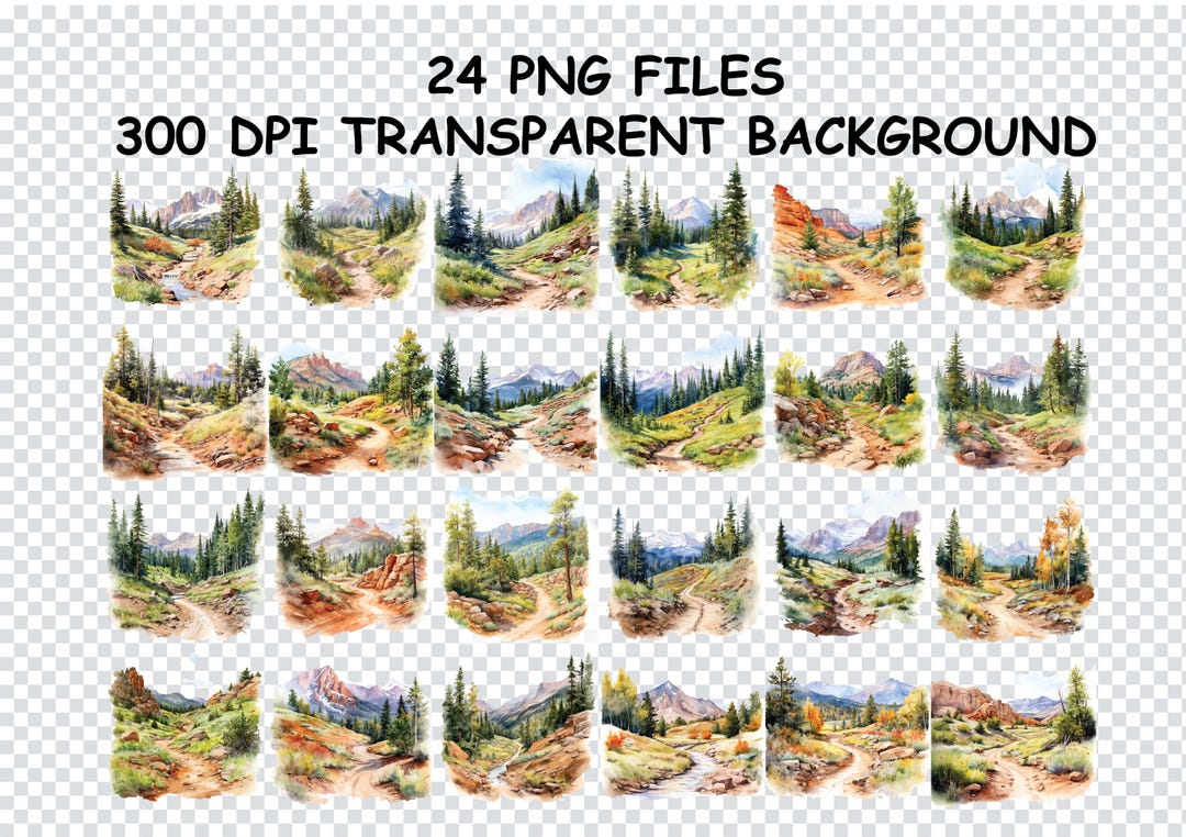 FOREST TRAIL PNG, Mountain View Png, Nature Walk Png, Scenic Decor Png ...