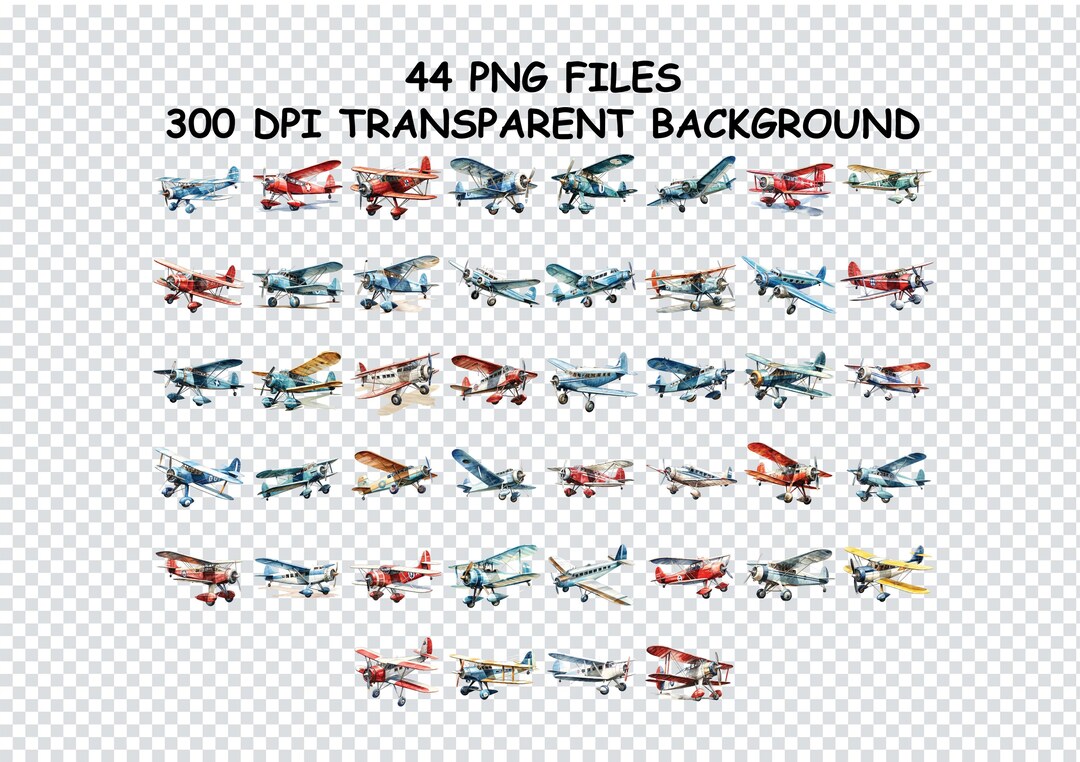 VINTAGE PLANE WATERCOLOR Png, Classic Aviation Art, Antique Plane Art ...