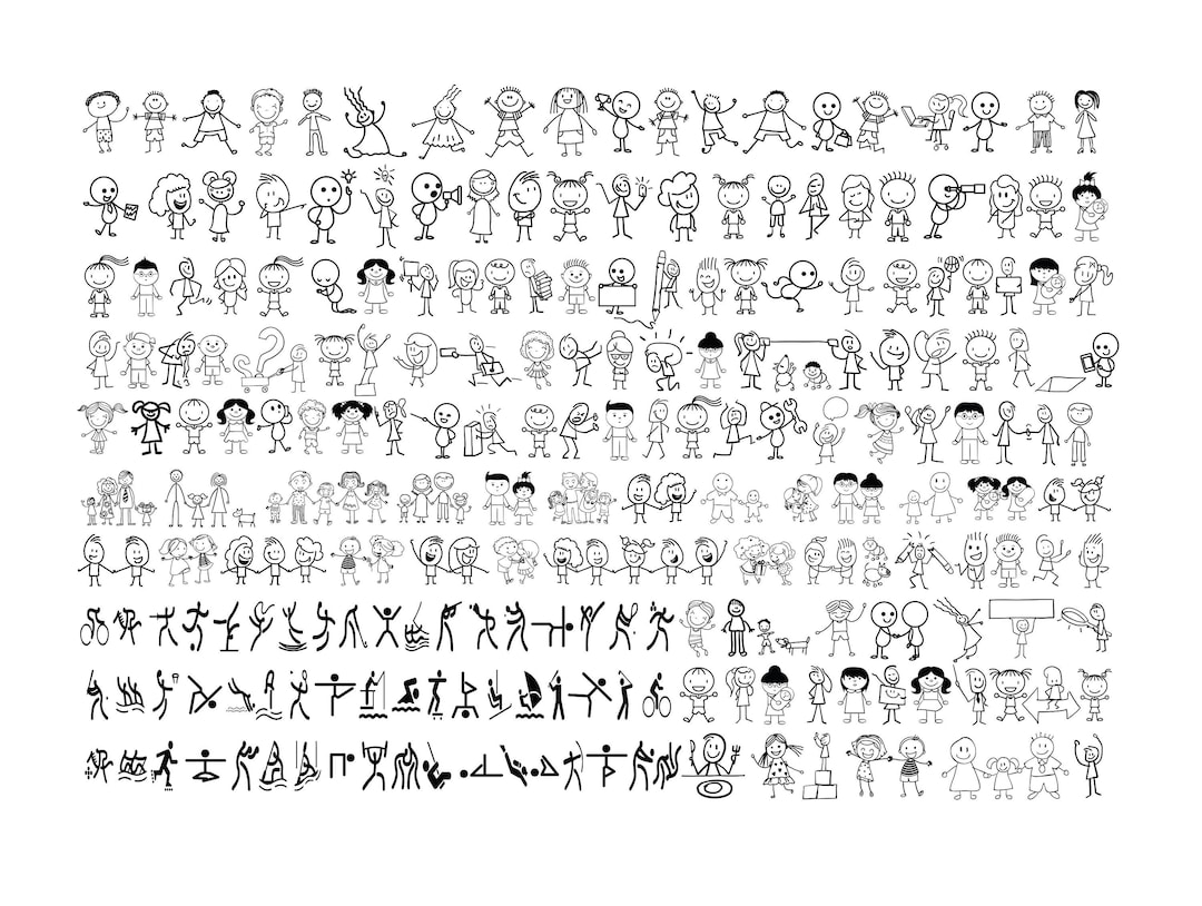 STICK Figures SVG Bundle, STICK Family Svg Cut Files, Stick Figures ...