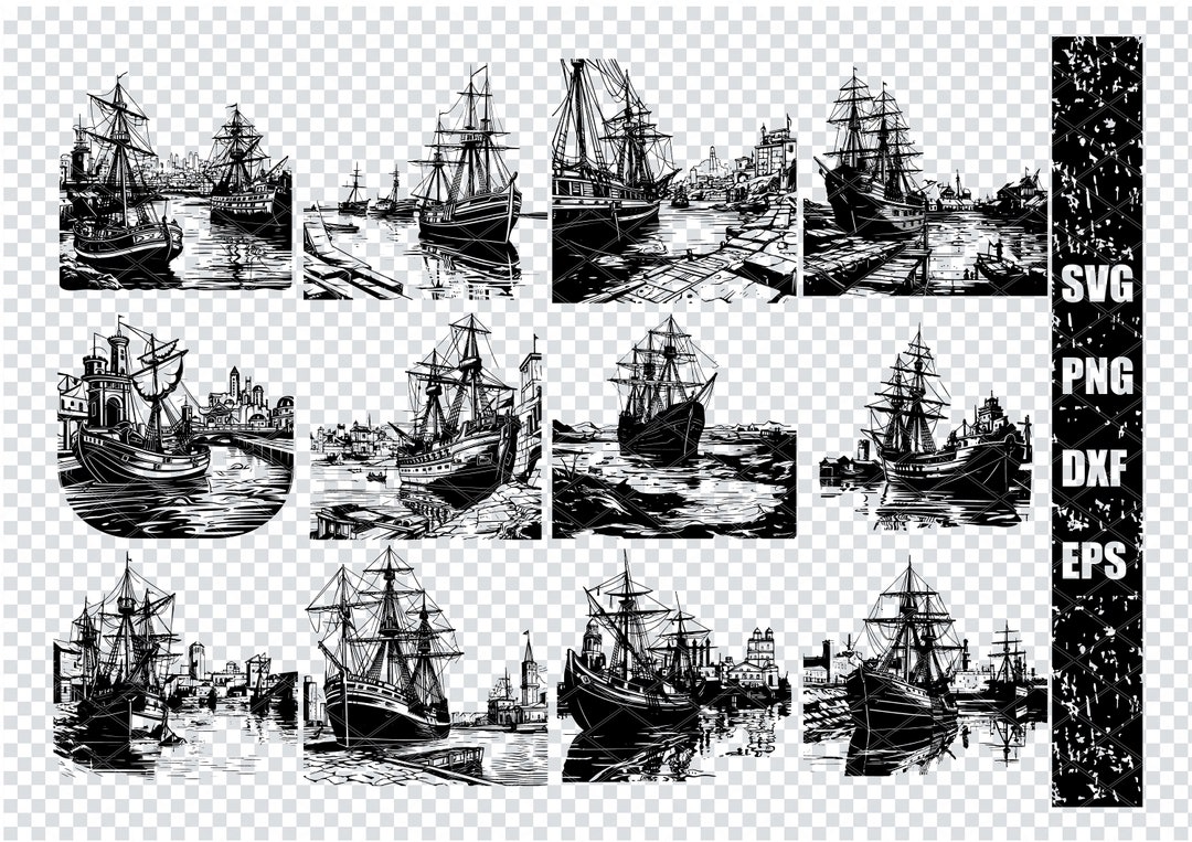 ANCIENT SEAPORT SVG Ancient Harbor Svg Files for Cricut Old - Etsy