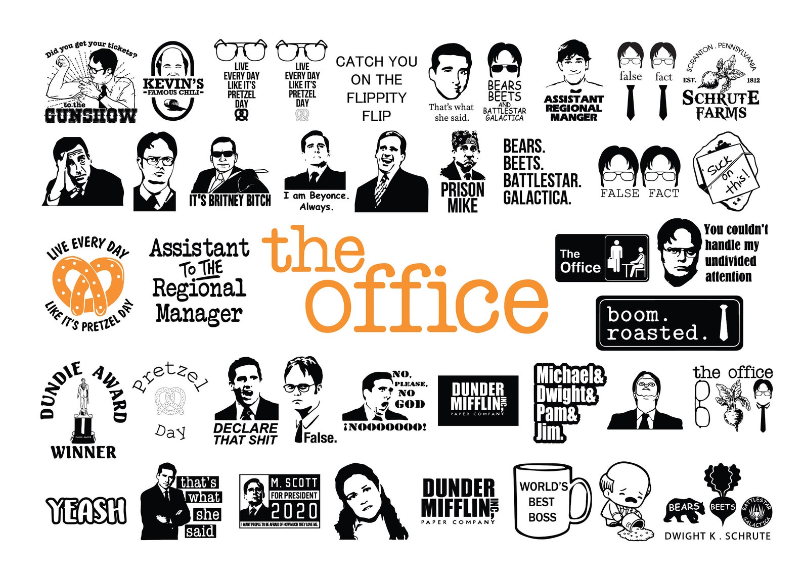 THE OFFICE Bundle SVG the Office Svg Files for Cricut the - Etsy