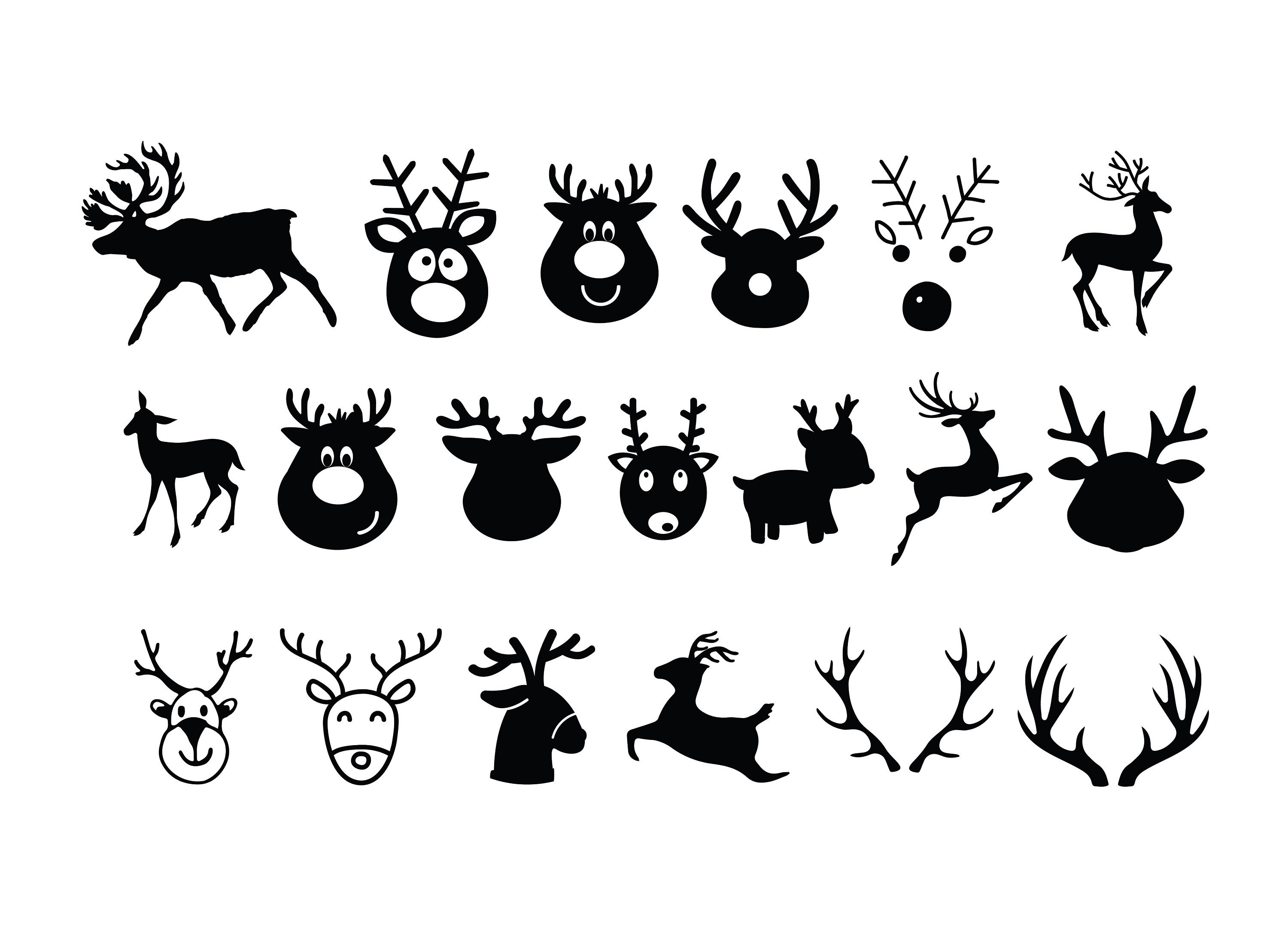CHRISTMAS REINDEER SVG Reindeer Clipart Reindeer Svg Files - Etsy