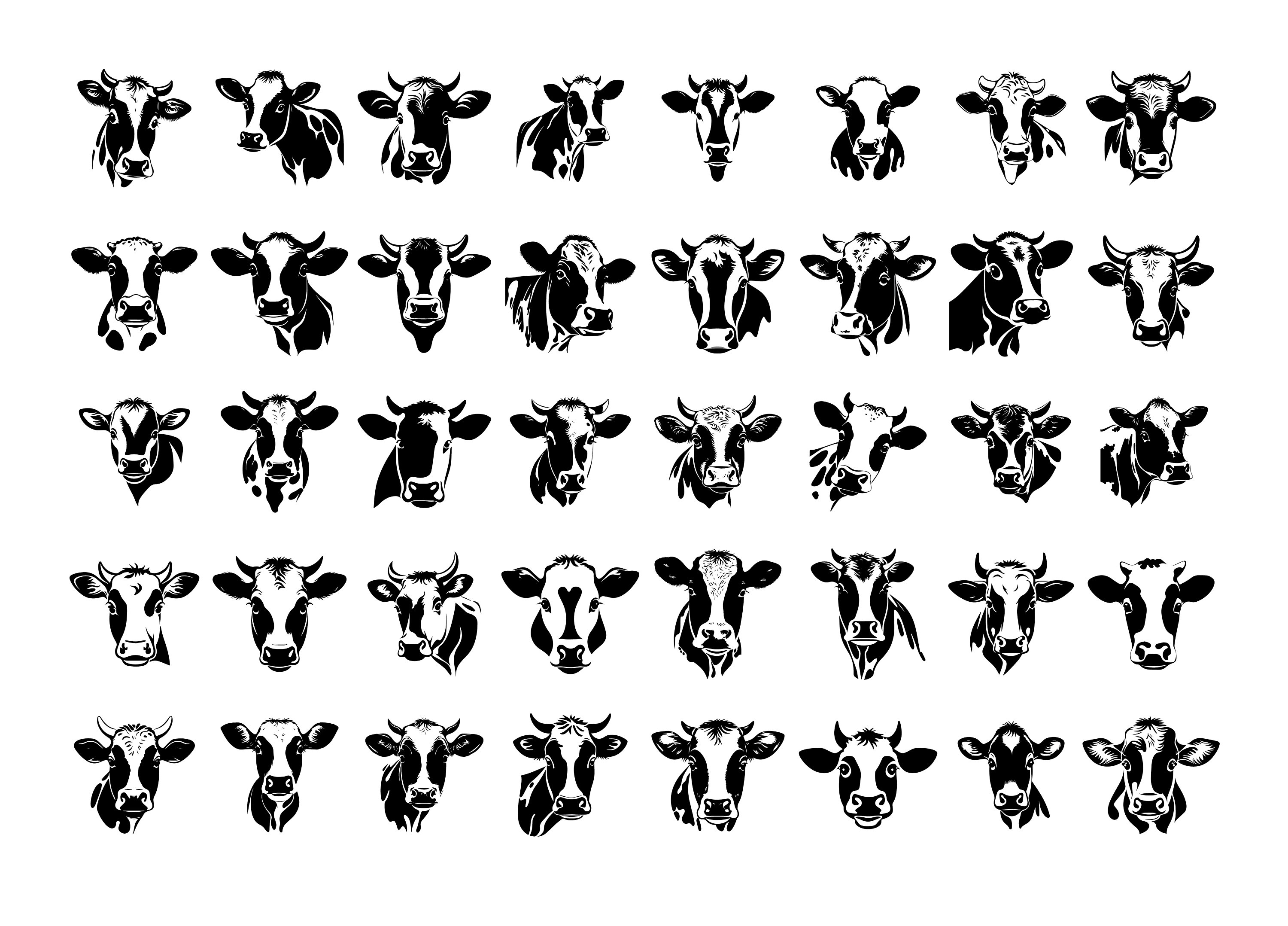 COW SVG COW Clipart Cow Head Svg File for Cricut Farm Life - Etsy Canada