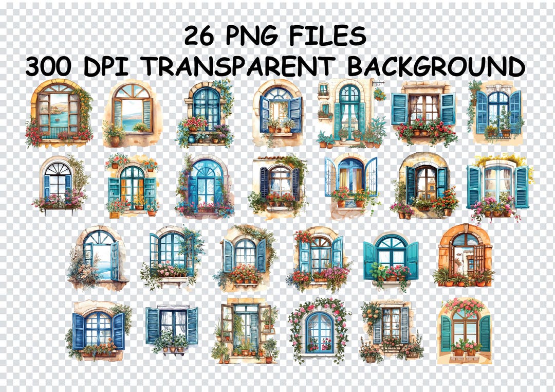 BLUE SHUTTERS PNG, Flower Box Png, Cozy Window Png, Rustic Charm Png - Etsy
