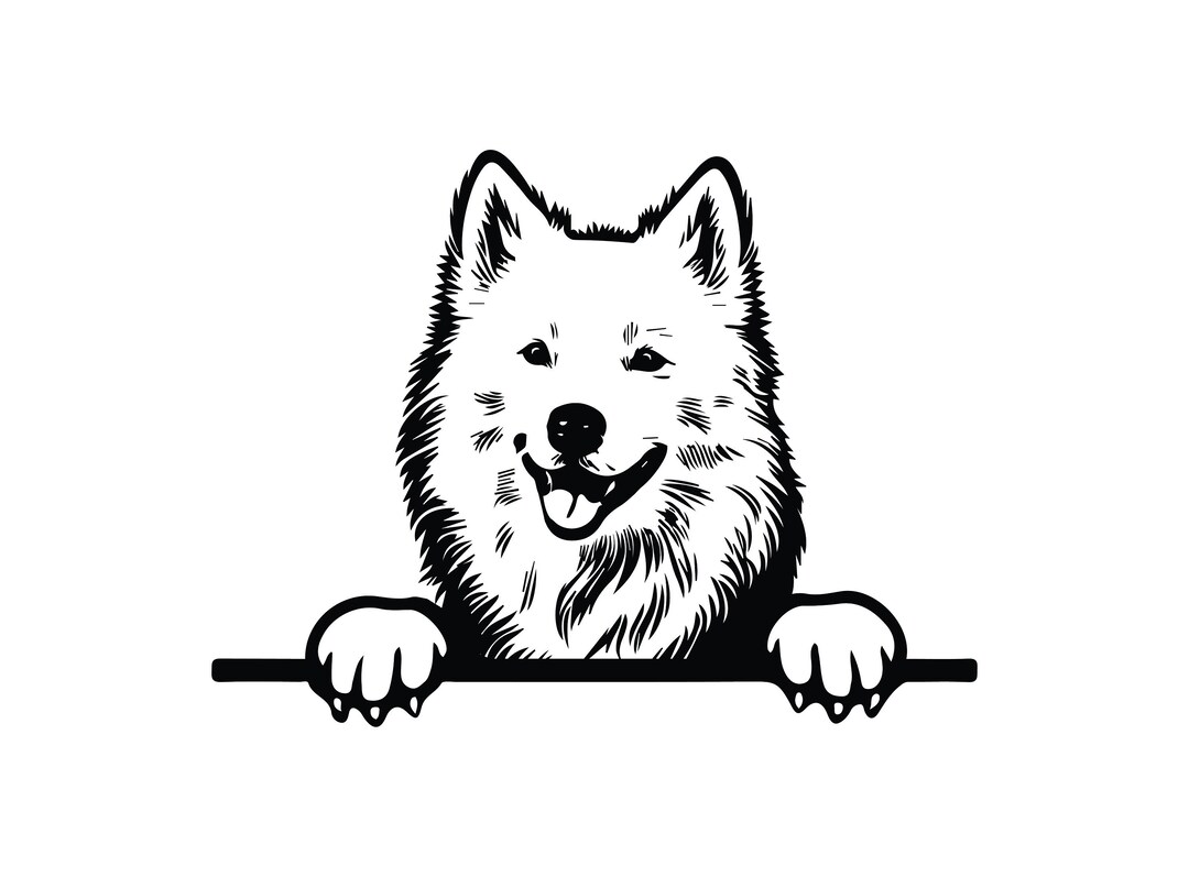 PEEKING SAMOYED SVG, Peeking Samoyed Clipart, Peeking Samoyed Svg Files ...