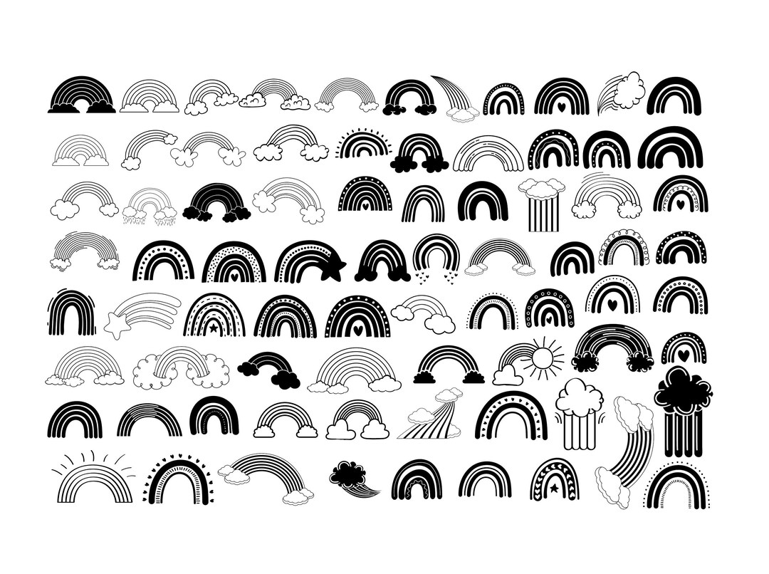 RAINBOW SVG, Boho RAINBOW Svg, Rainbow Svg Files for Cricut, Rainbow ...