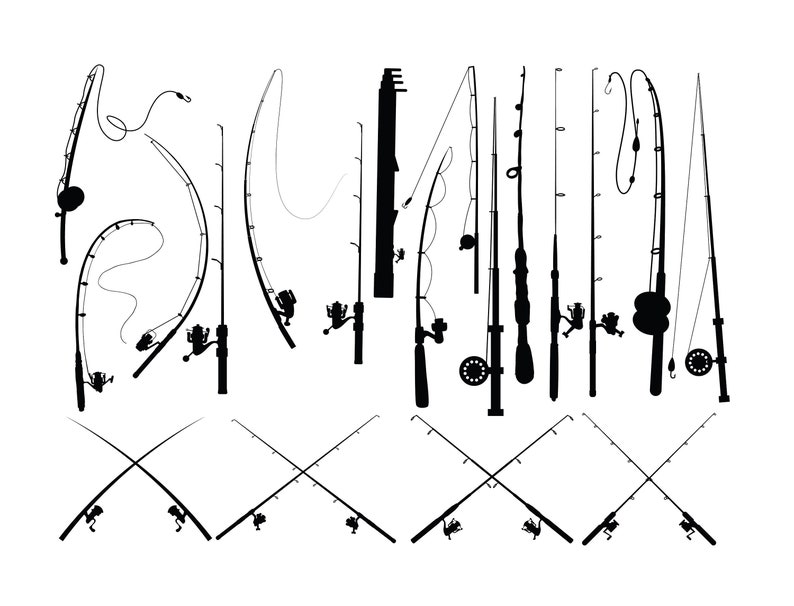 FISHING ROD SVG, Fishing Rods Svg Cut Files for Cricut, Fishing Pole ...