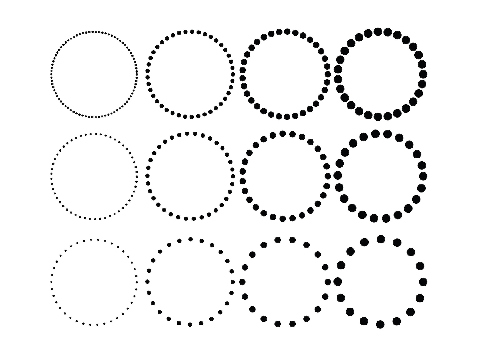 DOTTED CIRCLE SVG, Dotted Circle Clipart, Dotted Monogram Svg, Dotted Circle Svg Cut Files for ...