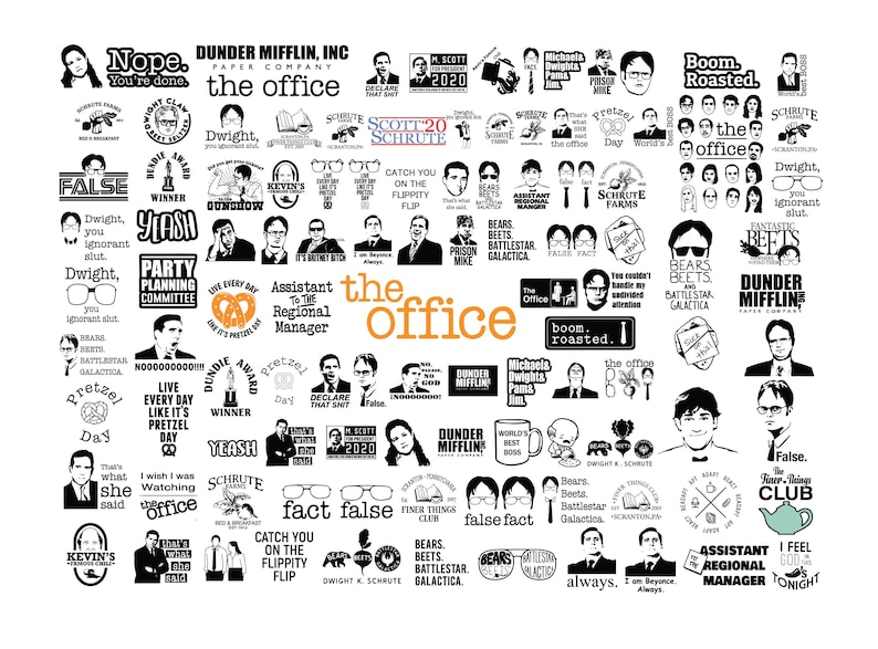 THE OFFICE Bundle SVG, the Office Svg Files for Cricut, the Office Tv ...