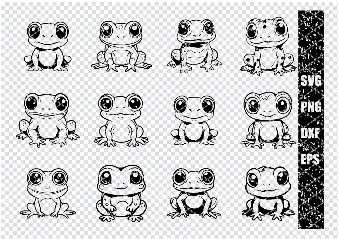 CUTE FROG SVG, Frog Svg Cut Files for Cricut, Frog Clipart, Frog Vector ...