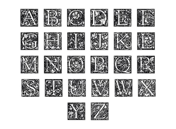 ORNAMENTAL ALPHABET SVG Files Ornamental Alphabet Clipart - Etsy