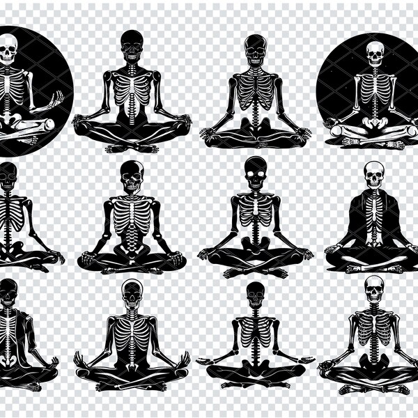 Skeleton Yoga Svg - Etsy