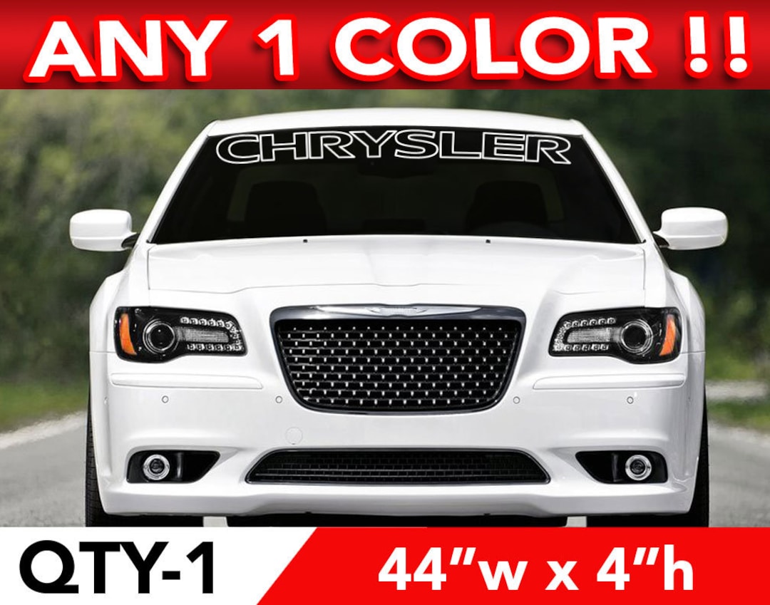 CHRYSLER Outline Windshield Auto Decal Sticker 44"w X 4"h Any 1 Color ...