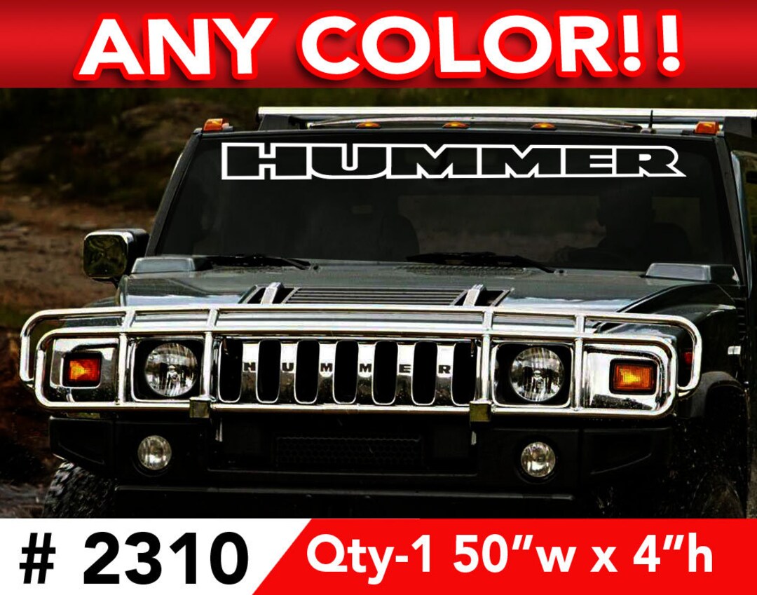 HUMMER Outline Windshield Auto Decal Sticker 50w X 4h Any 1 Color - Etsy