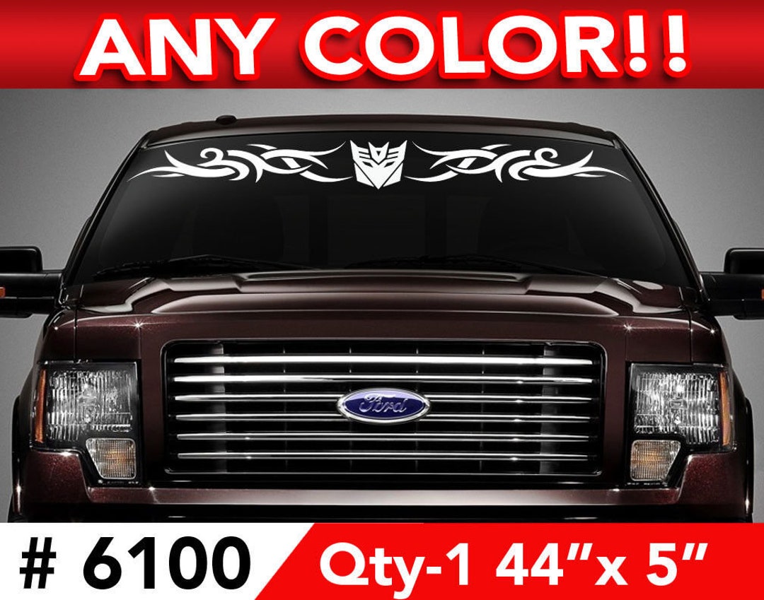 Transformers Decepticon Tribal Windshield Auto Decal Sticker 44"w X 5"h ...