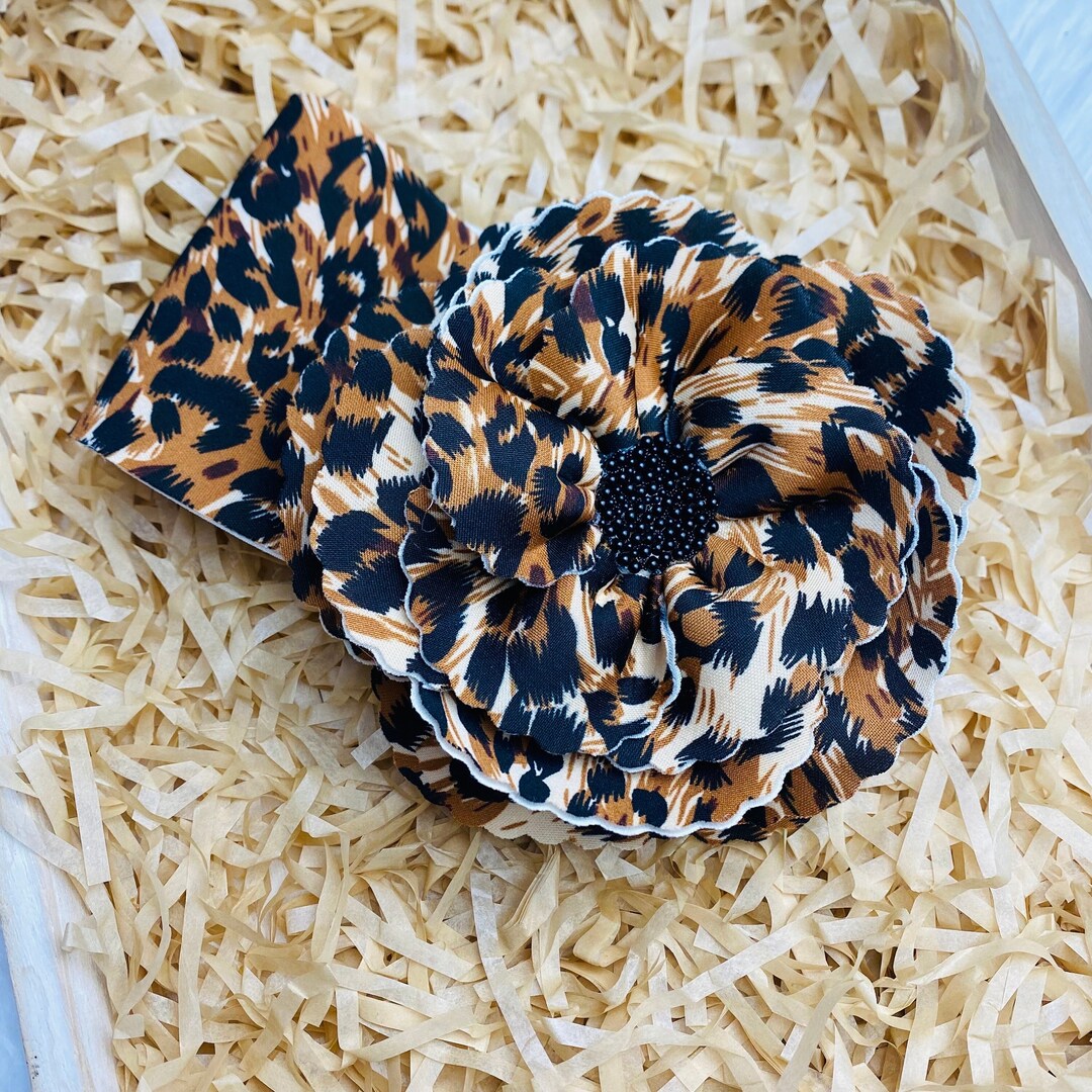 Cheetah Ruffle Bow Shredded Bow/ Baby Bow/ Head Wrap/ Messy Bow/ XL Bow ...