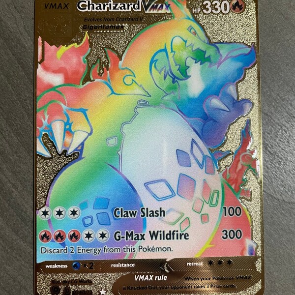 Charizard Vmax Gold - Etsy